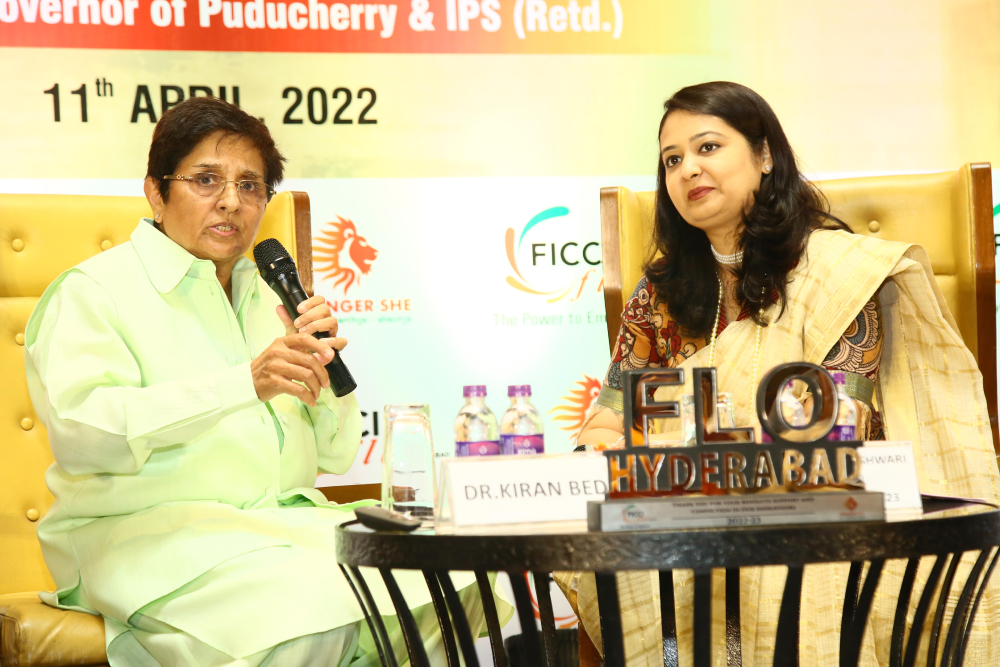 The first-ever woman IPS officer of India, Kiran Bedi, addresses FLO ...
